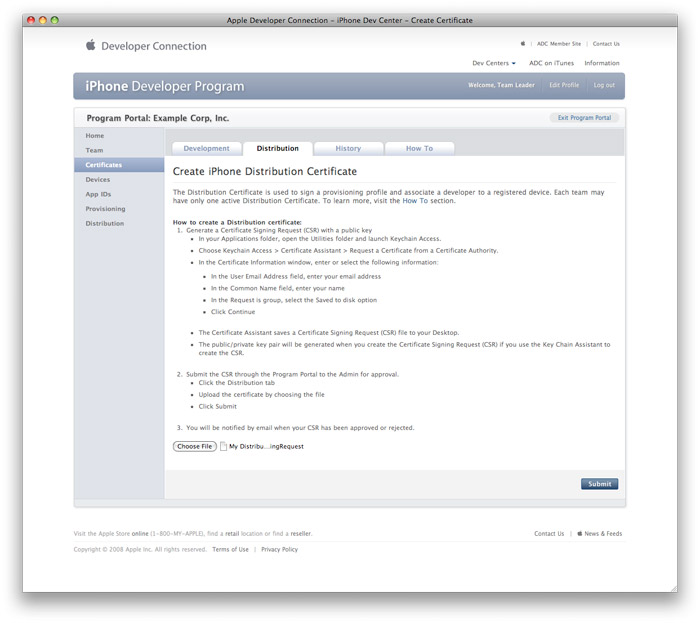 Preparation - iPhone Provisioning Portal - Apple Developer